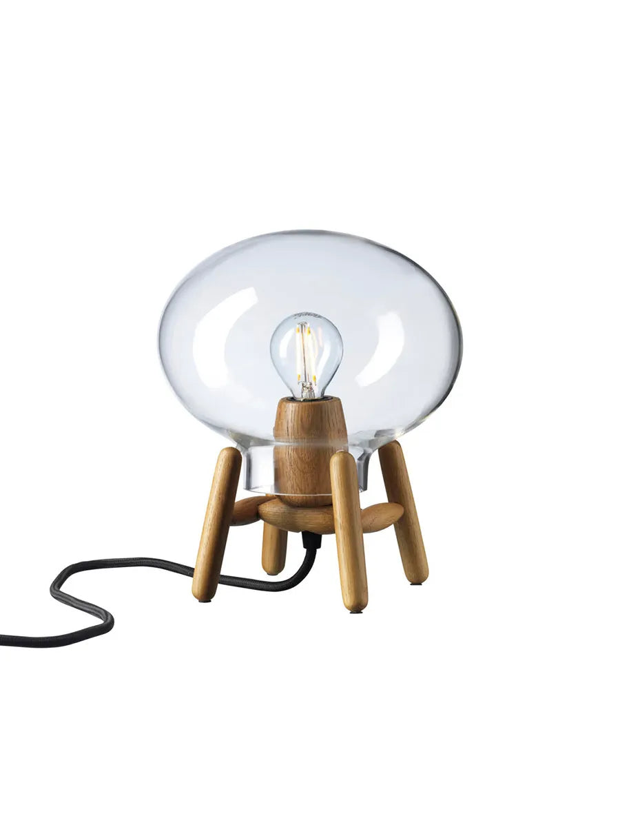 U6 Mini Hiti Bordlampe, opalt glas/eg fra FDB Møbler | Køb Lige Her