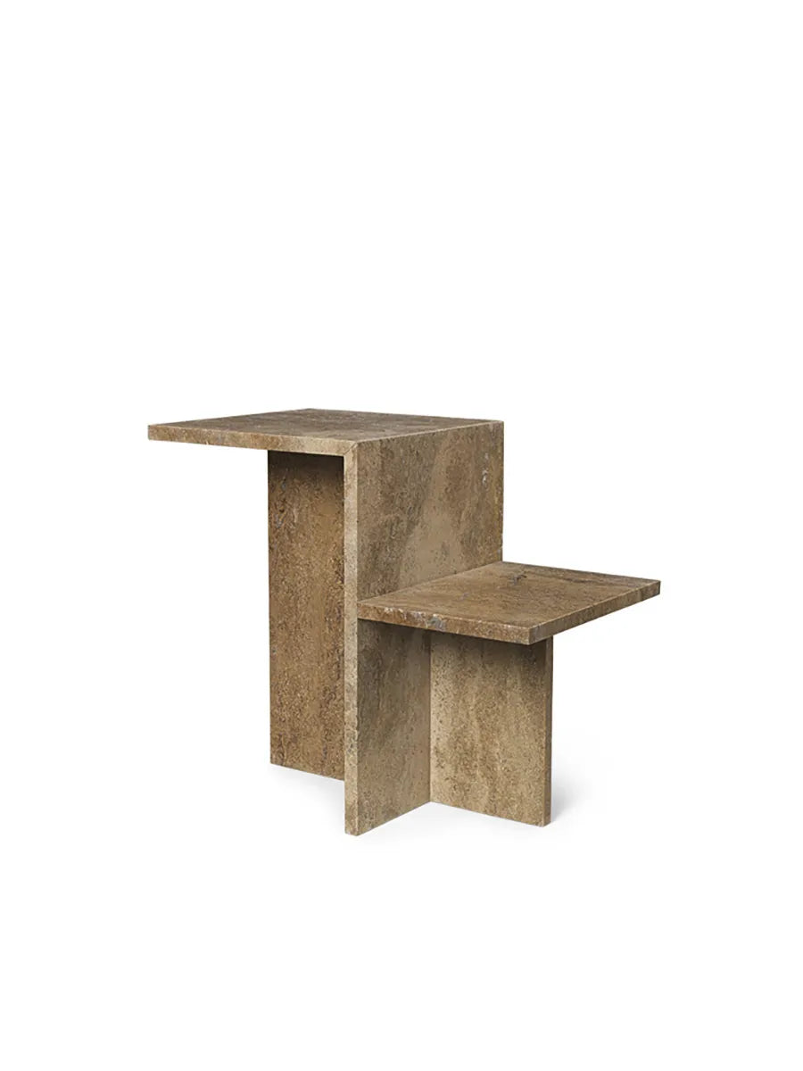 Distinct Side Table Dark Brown Travertin | Køb Ferm Living her